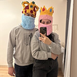 Handmade Knit Princess Crown Balaclava Mask: Queen Beanie - Etsy
