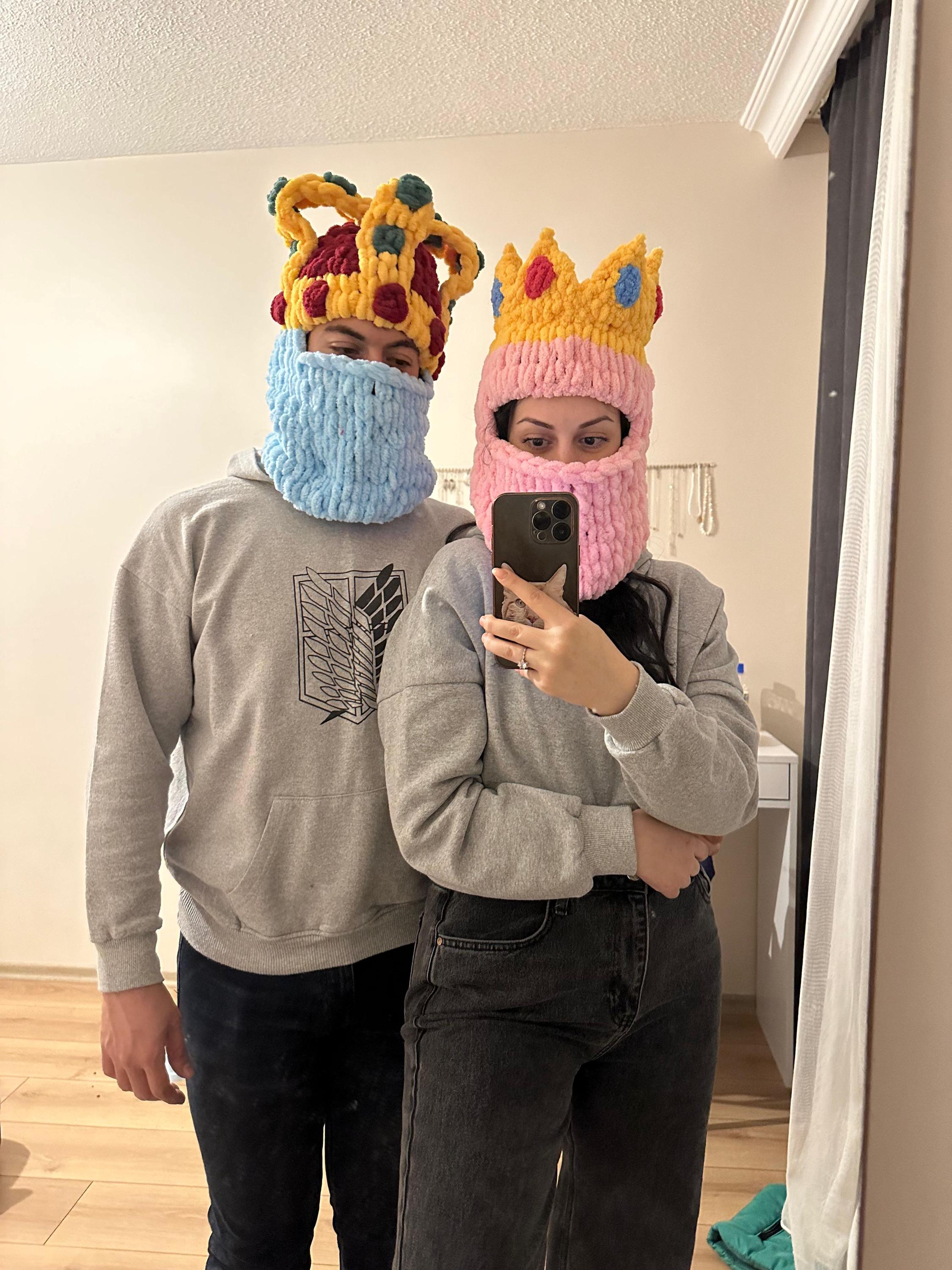 Handmade Knit Princess Crown Balaclava Mask: Queen Beanie - Etsy