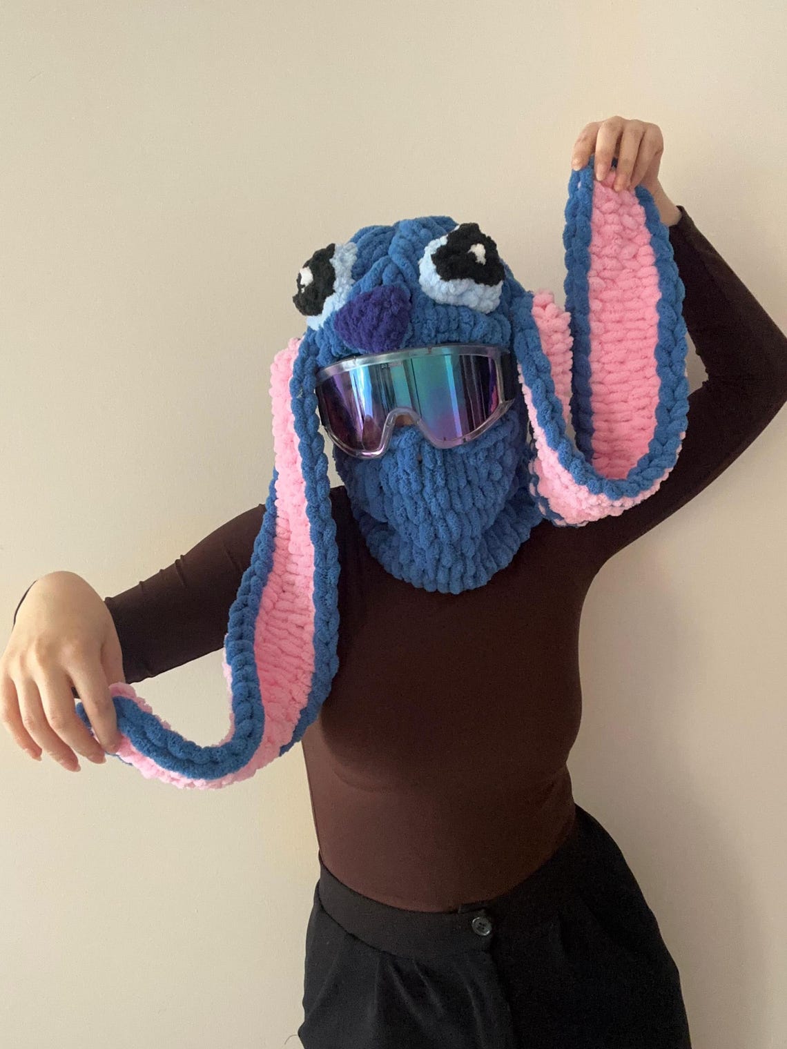 Handmade Stitch Ski Helmet Cover: Animal Ears Balaclava - Etsy