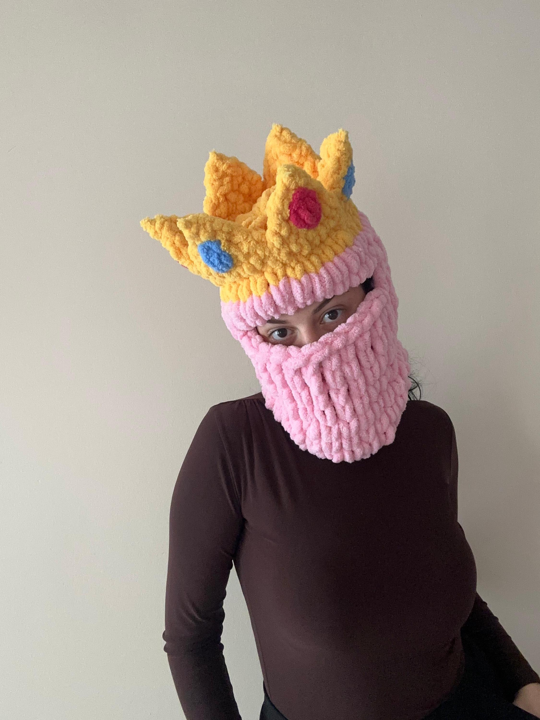 Handmade Knit Princess Crown Balaclava Mask: Queen Beanie - Etsy