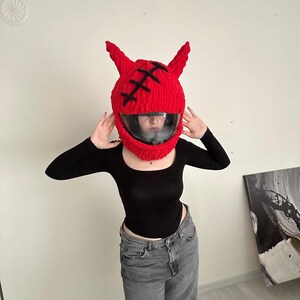 Devil Helmet Cover, Motorcycle Helmet Balaclava, Helmet Protector ...