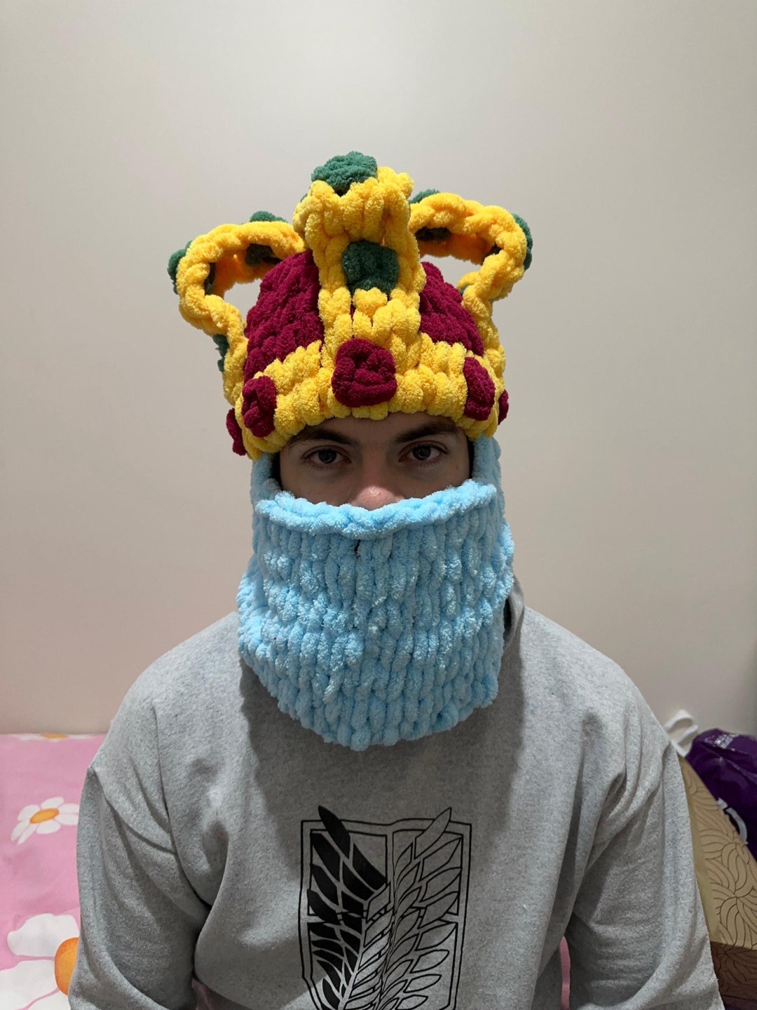 Handmade Knit Royal Crown Balaclava Mask: King Beanie - Etsy
