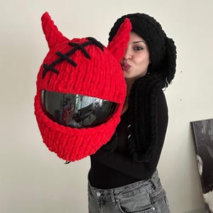 Devil Helmet Cover, Motorcycle Helmet Balaclava, Helmet Protector ...