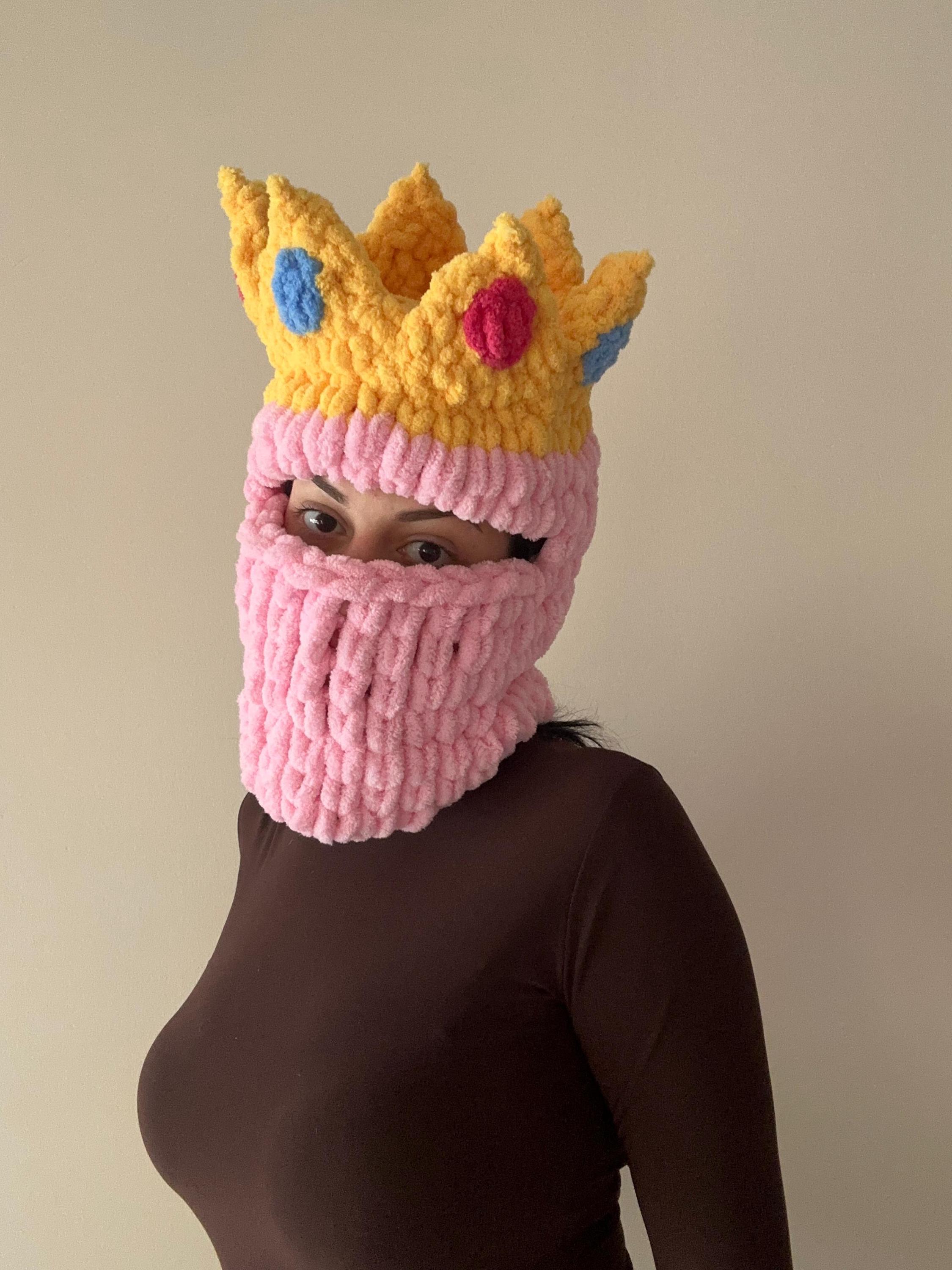 Handmade Knit Princess Crown Balaclava Mask: Queen Beanie - Etsy
