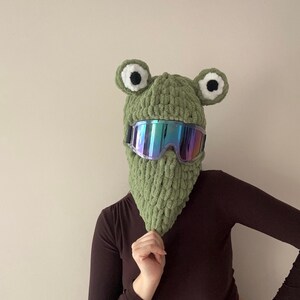 Frog Helmet Cover, Frog Ski Mask, Froggy Snowboard Mask, Animal Helmet ...