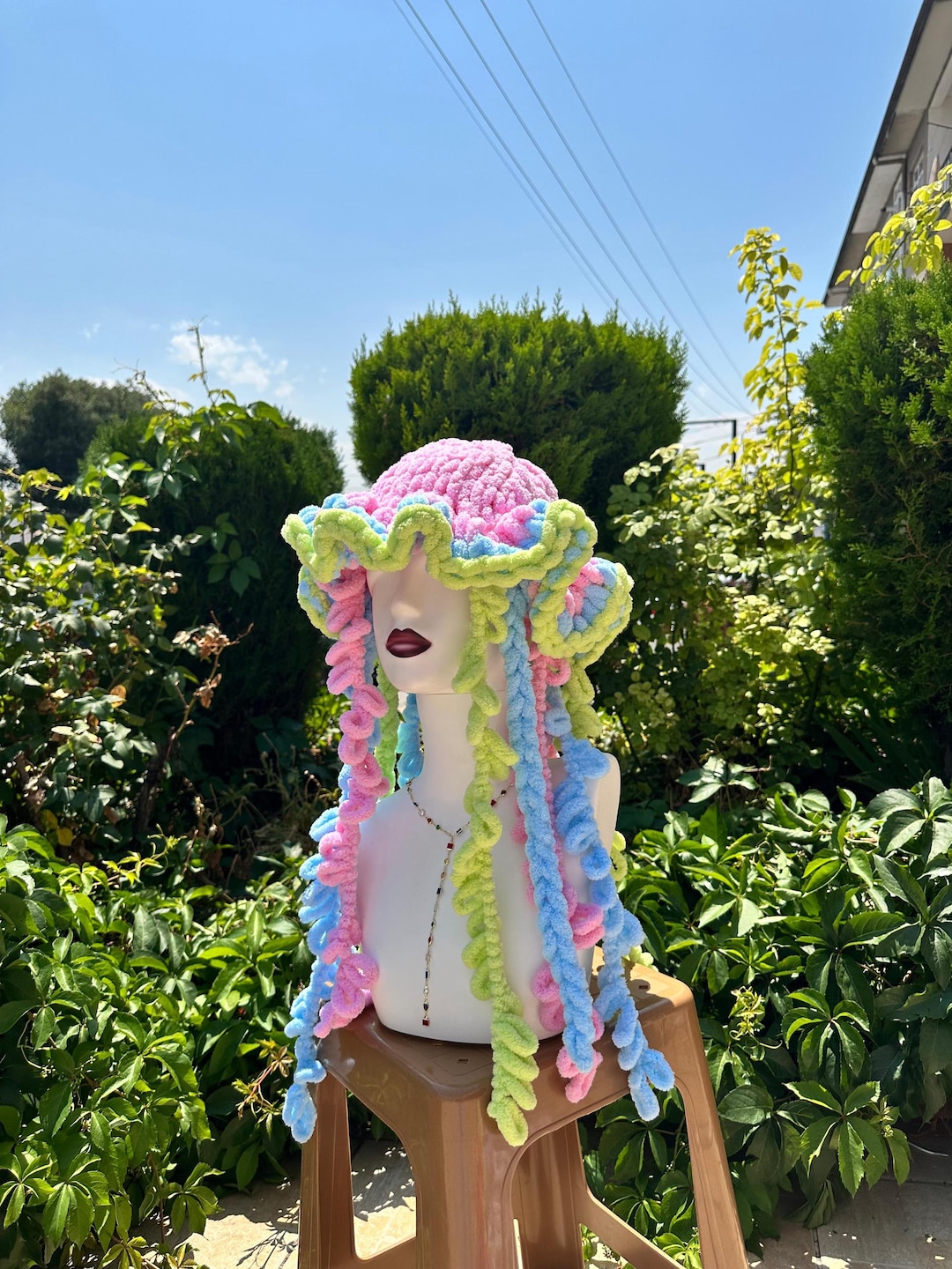Crochet Jellyfish Hat Handmade Ruffle Fairy Festival Hat - Etsy