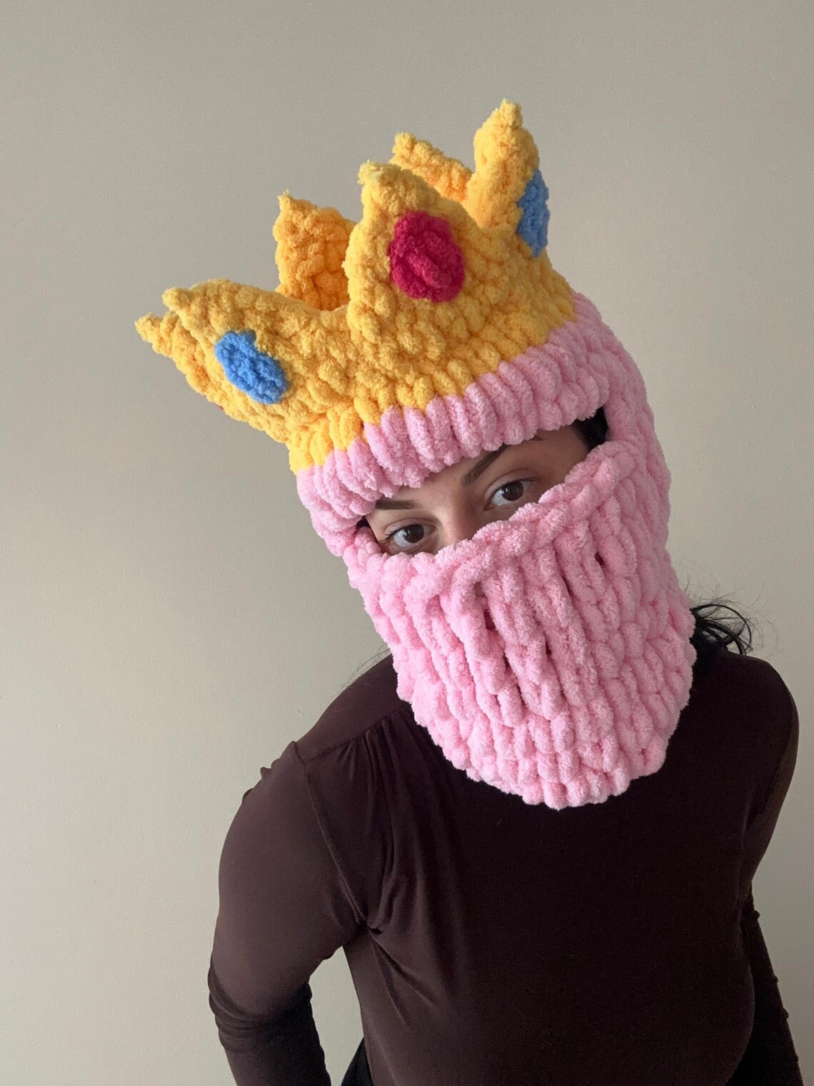 Handmade Knit Princess Crown Balaclava Mask: Queen Beanie - Etsy