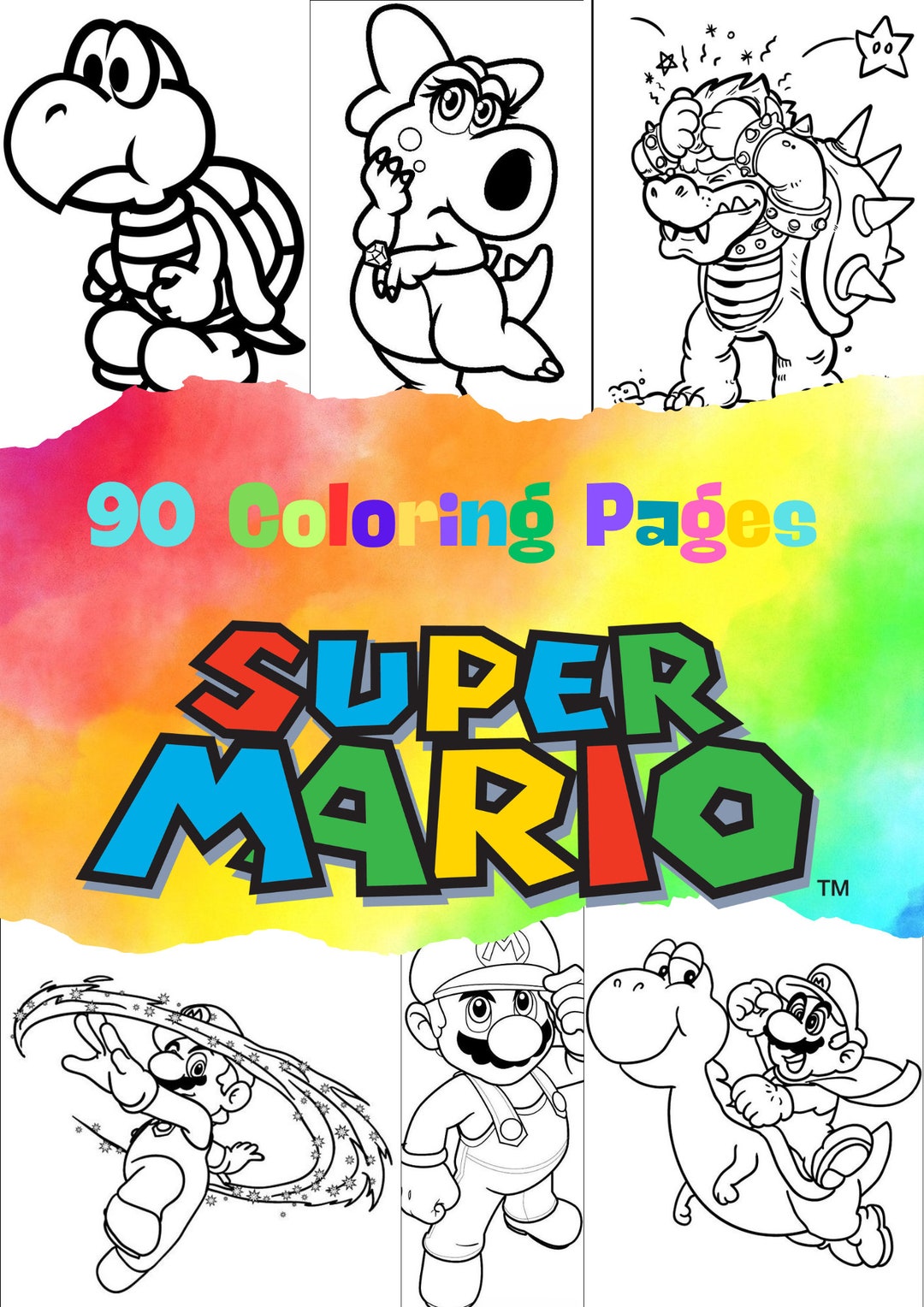 90 Coloring Pages Super Mario Fun and Creative Kids Activities Digital ...