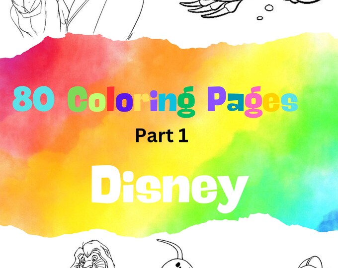 80 Coloring Pages Disny Bundle Part 1 - Etsy