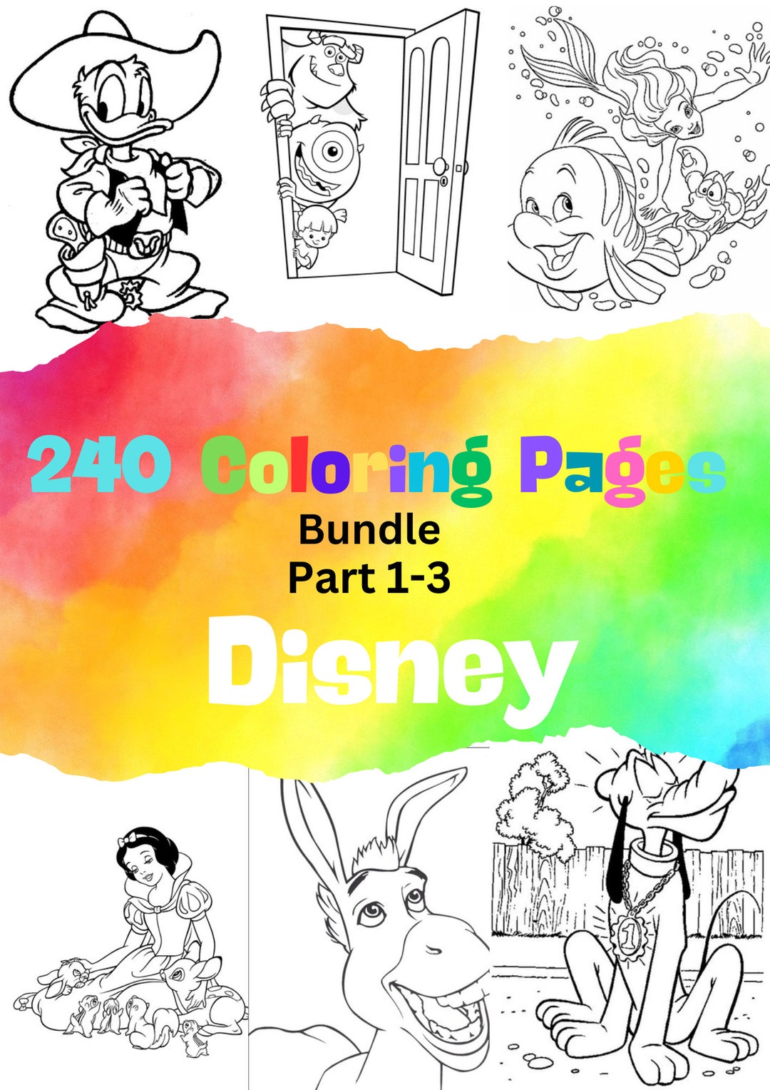 240 Coloring Pages Disny Bundle Part 1-3 - Etsy