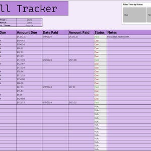 Monthly Bill Tracker Excel Template - Automated Payment Calendar ...