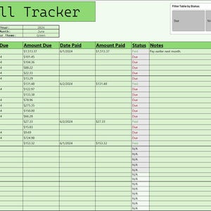 Monthly Bill Tracker Excel Template - Automated Payment Calendar ...