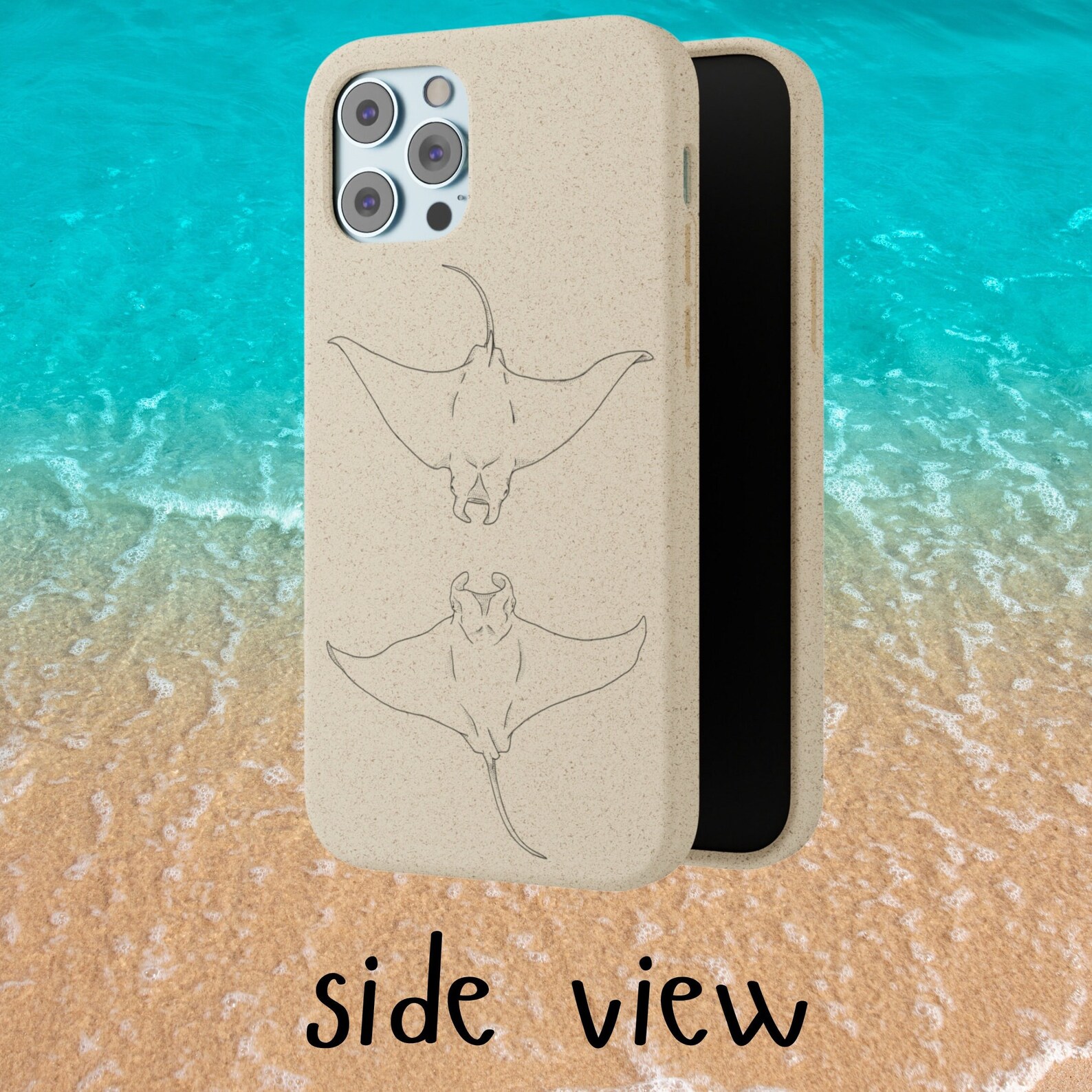 Biodegradable Plastic Free Stingray Phone Case iPhone 11 12 13 14 15 16 ...