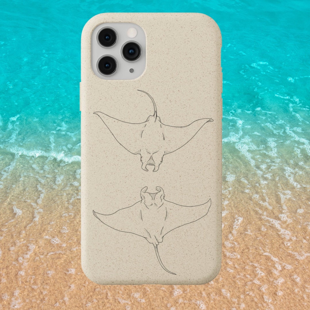 Biodegradable Plastic Free Stingray Phone Case iPhone 11 12 13 14 15 16 ...