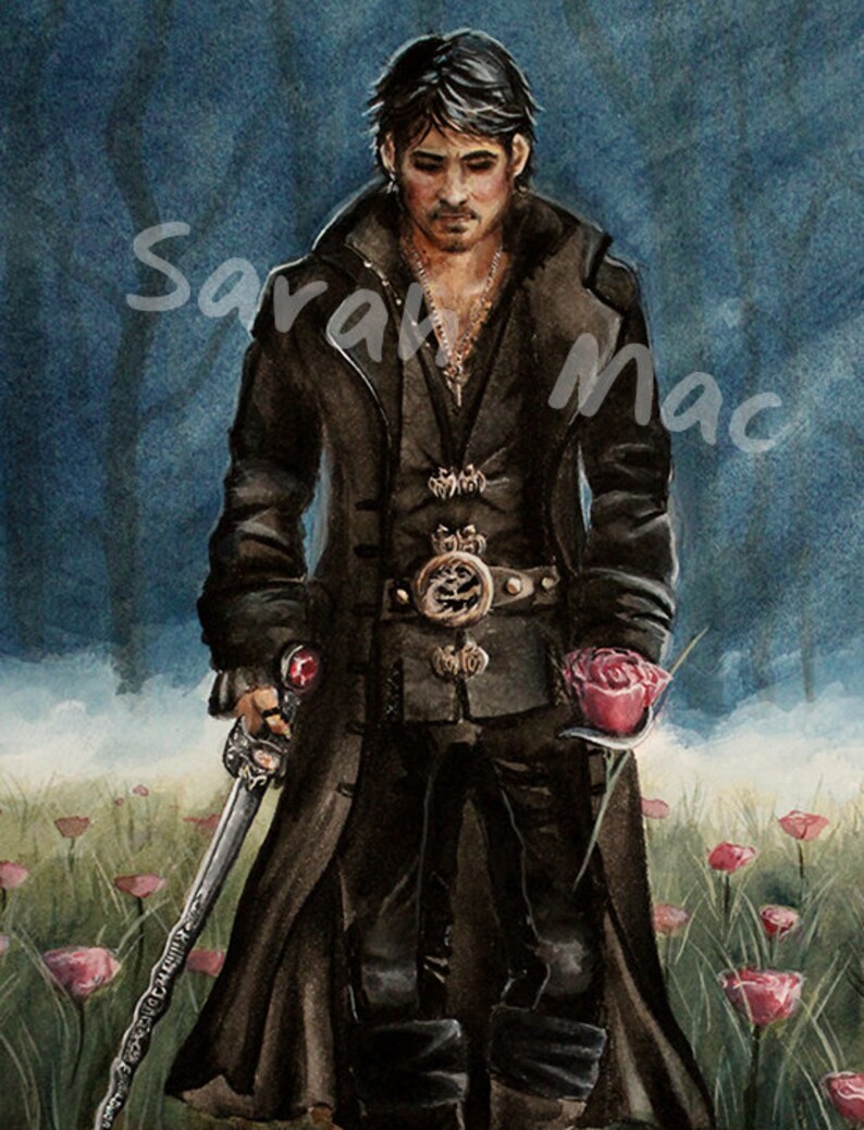 Sale Dark One Captain Hook Once Upon a Time Painting Killian - Etsy
