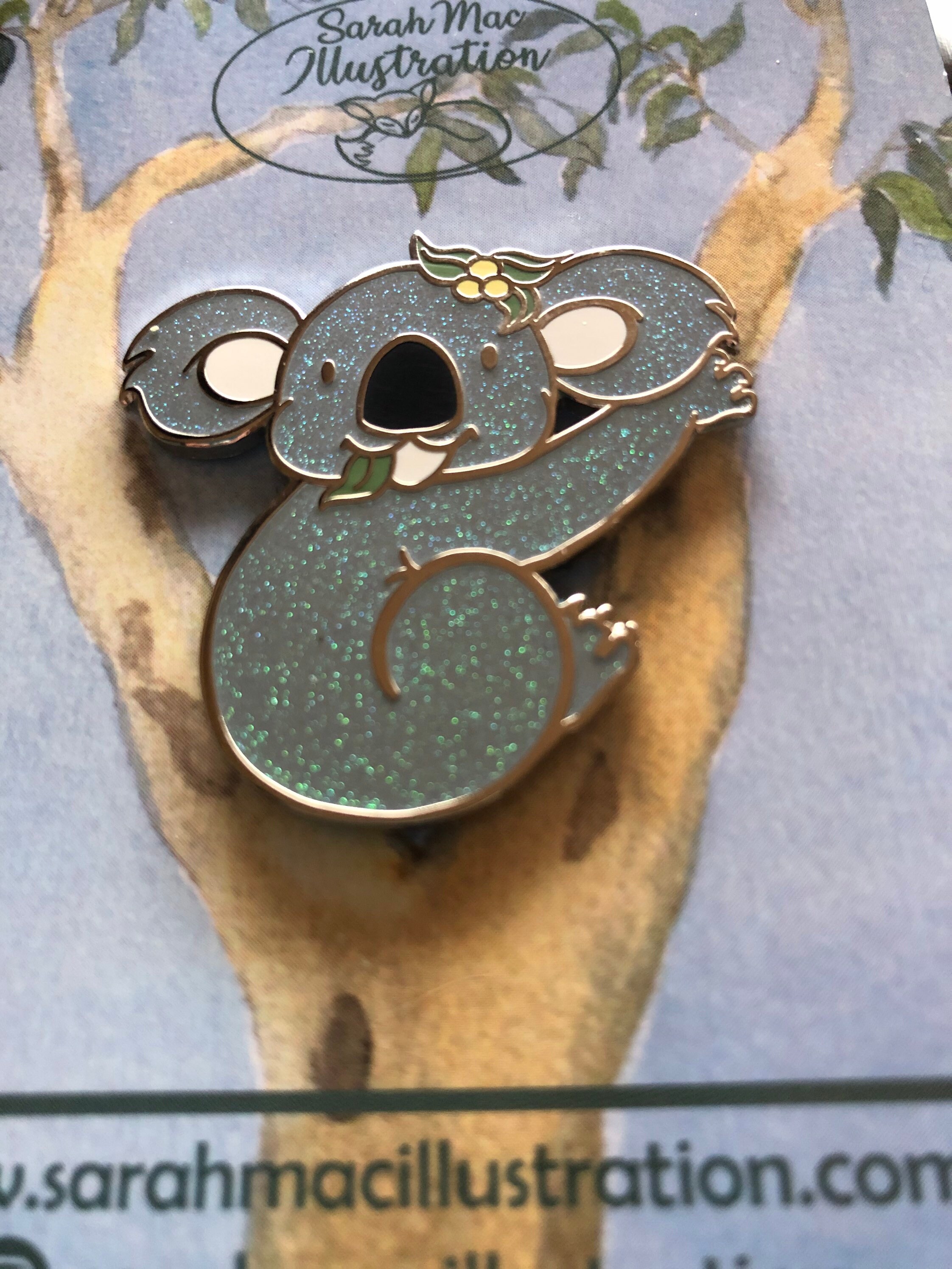 Kit Koala Glitter Lapel Pin Hard Enamel Badge for Australia Native ...