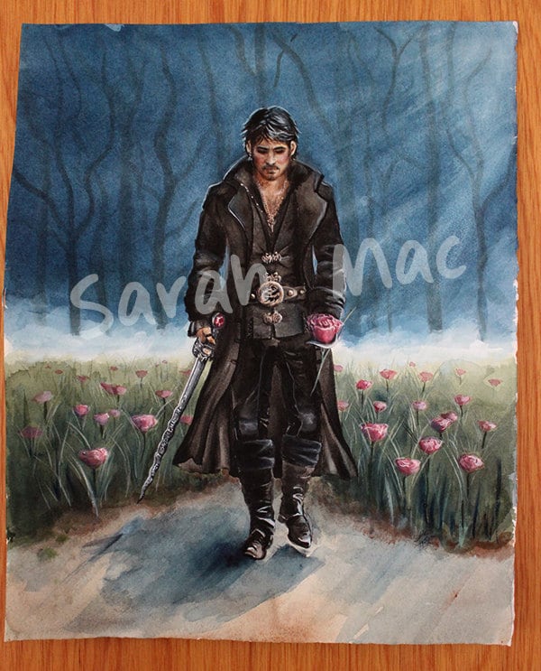 Sale Dark one Captain Hook Once Upon a Time painting Killian | Etsy