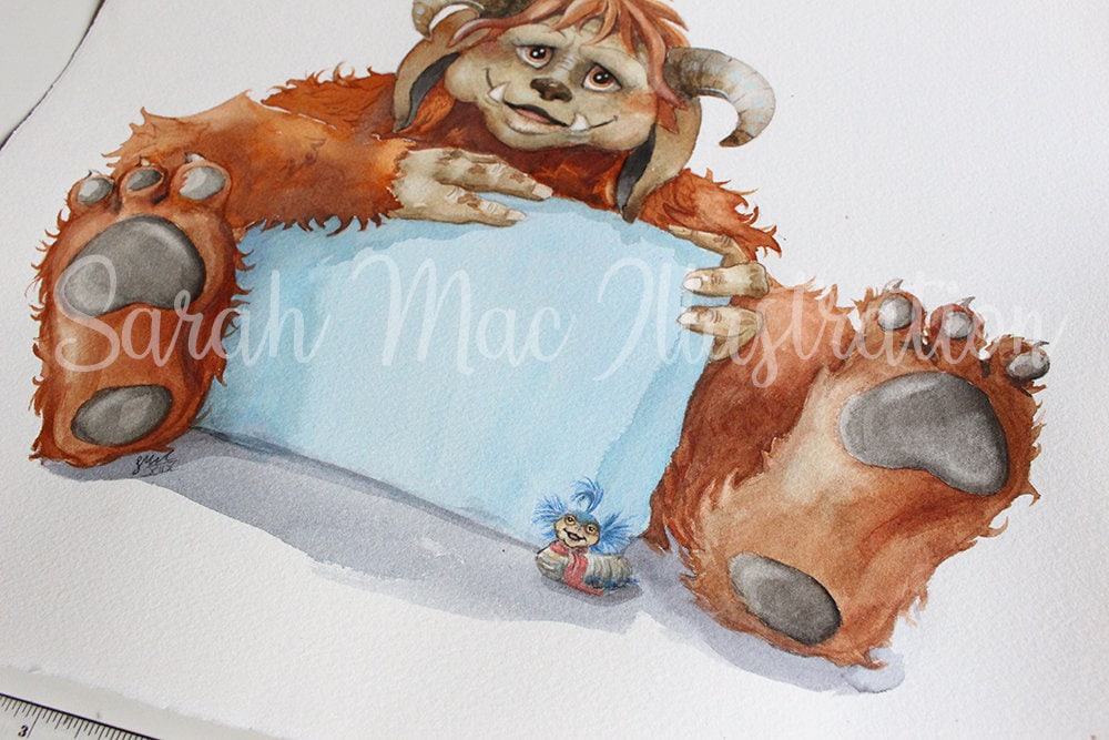 Original LUDO Painting in Watercolour From Labyrinth Movie. | Etsy