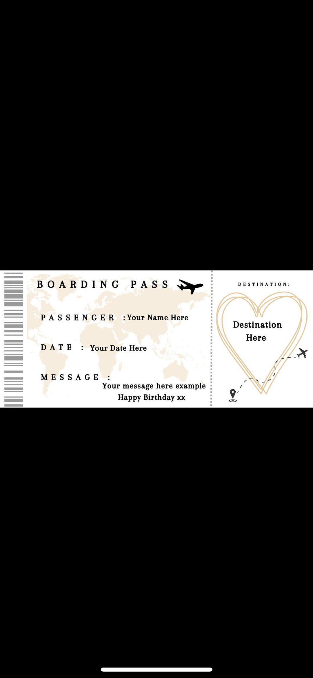 Editable Boarding Pass Printable Holiday/vacation Trip Download Digital ...