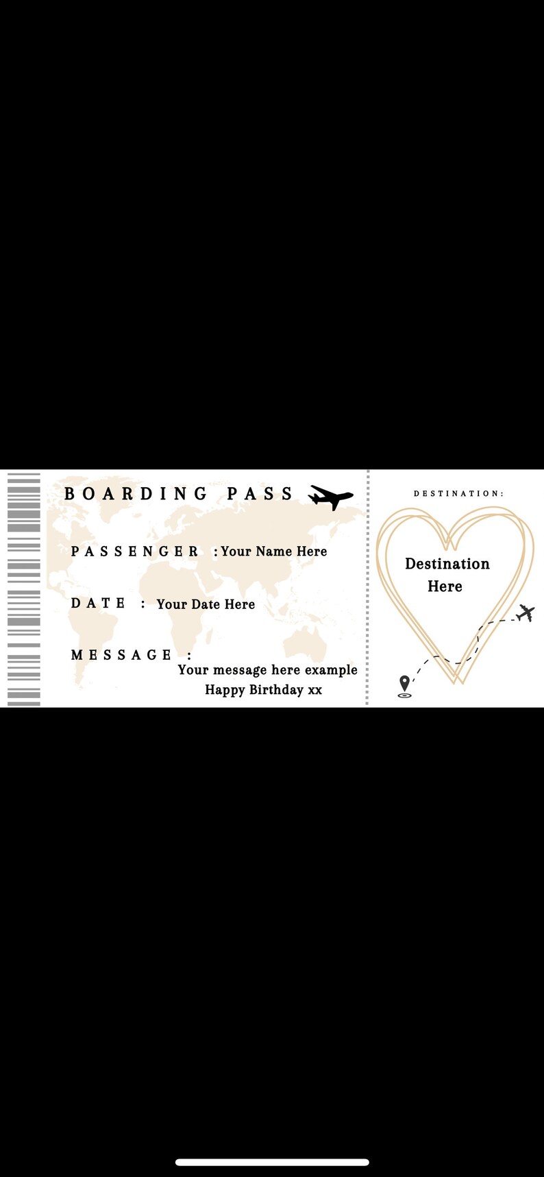 Editable Boarding Pass Printable Holiday/vacation Trip Download Digital ...