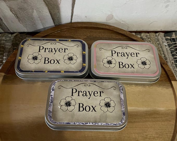 Prayer Box Tin W/handmade Clay Pocket Cross Heart & Plenty of Pretty ...