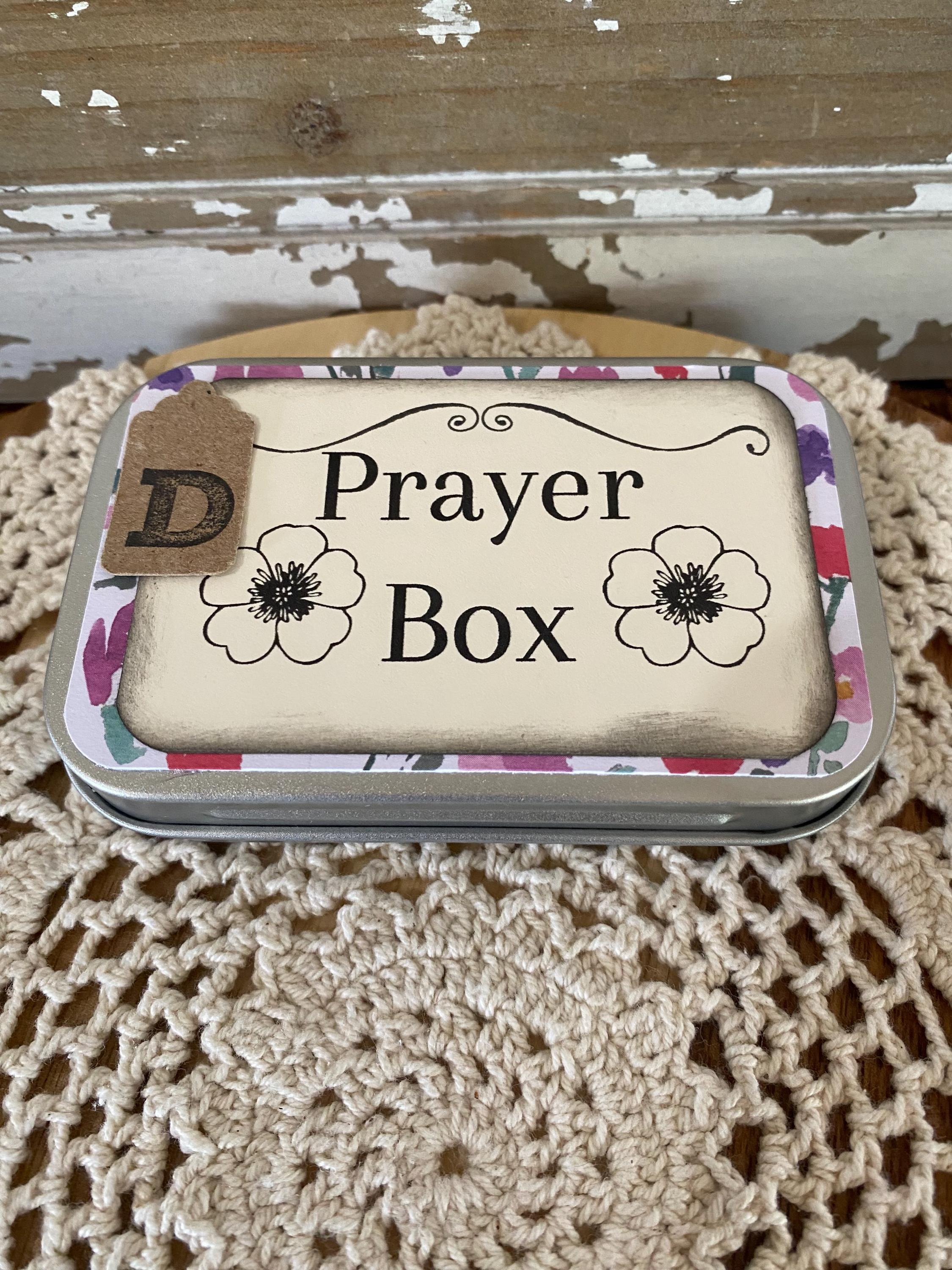 Prayer Box Tin W/handmade Clay Pocket Cross, Clay/painted Heart, Pen ...