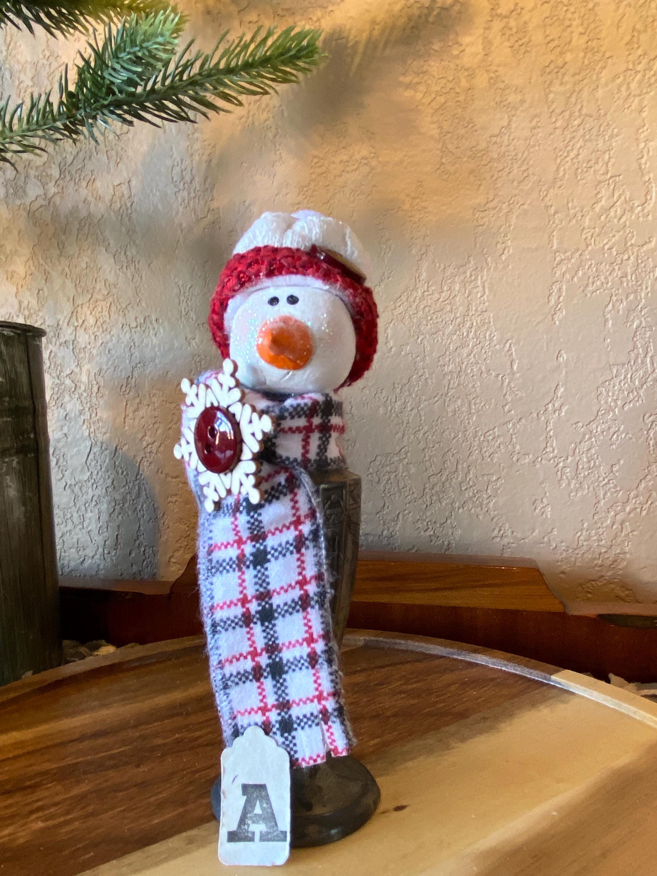 Reimagined Salt/pepper Shaker Snowman/woman W/handmade Clay Heads and ...