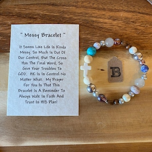 The Messy Bracelet*hand Beaded*life is Kinda Messy*the Cross Has the ...