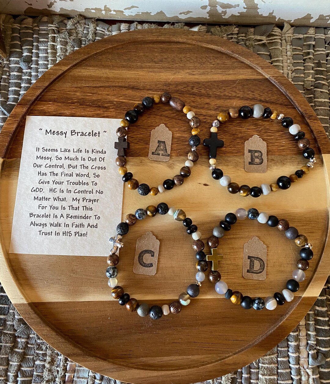 The Messy Bracelet*neutral Earth Tone*hand Beaded*life's Kinda Messy ...