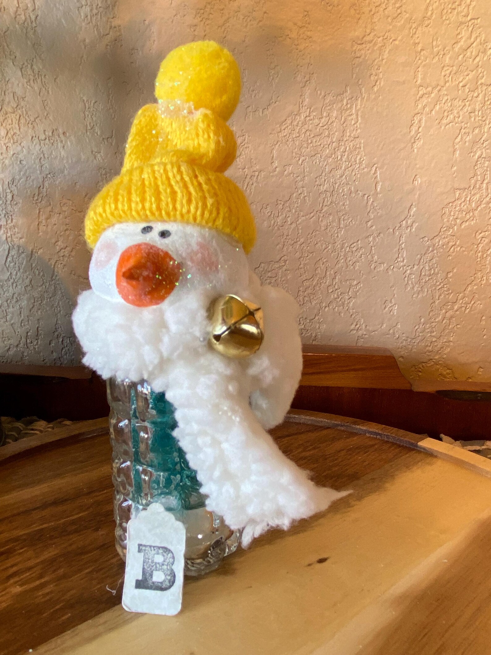 Reimagined Salt/pepper Shaker Snowman/woman W/handmade Clay Heads and ...