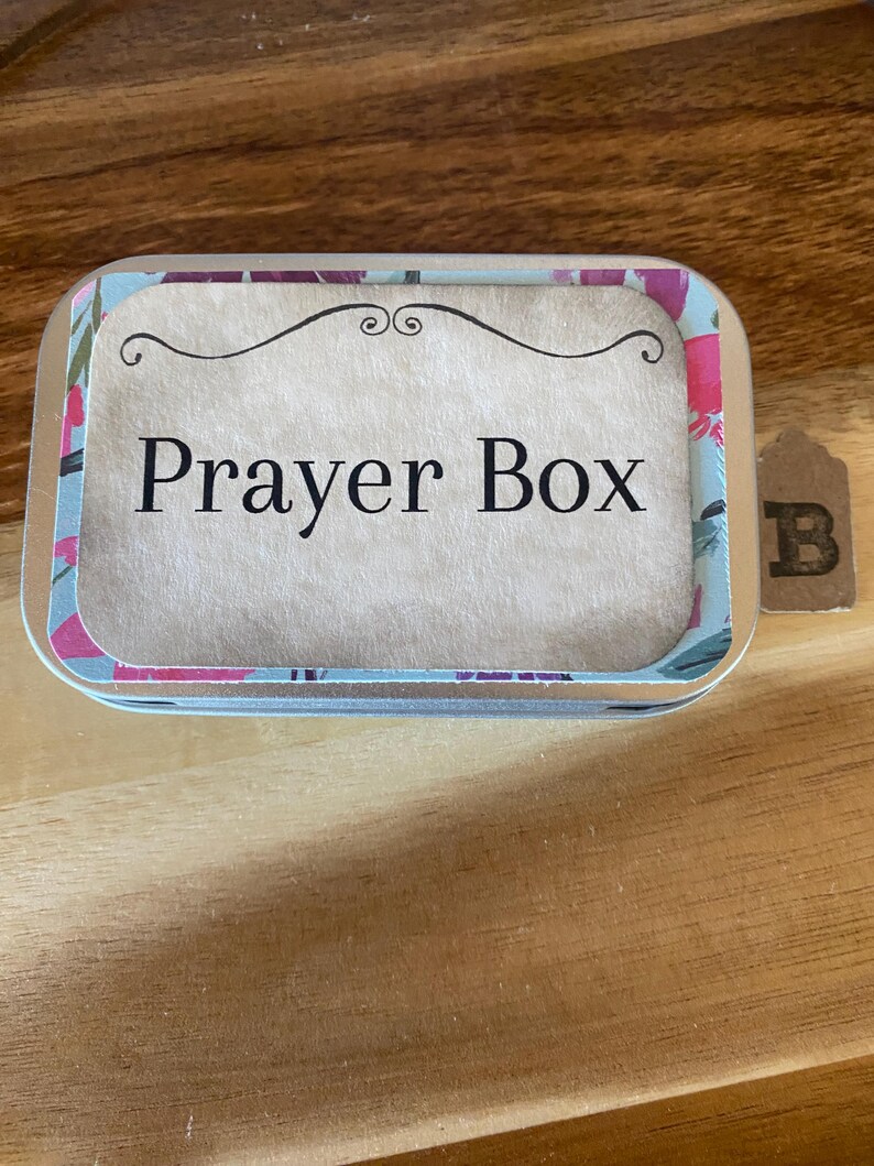 Prayer Box Tin W/handmade Clay Pocket Cross, Clay Heart, Pen & Plenty ...