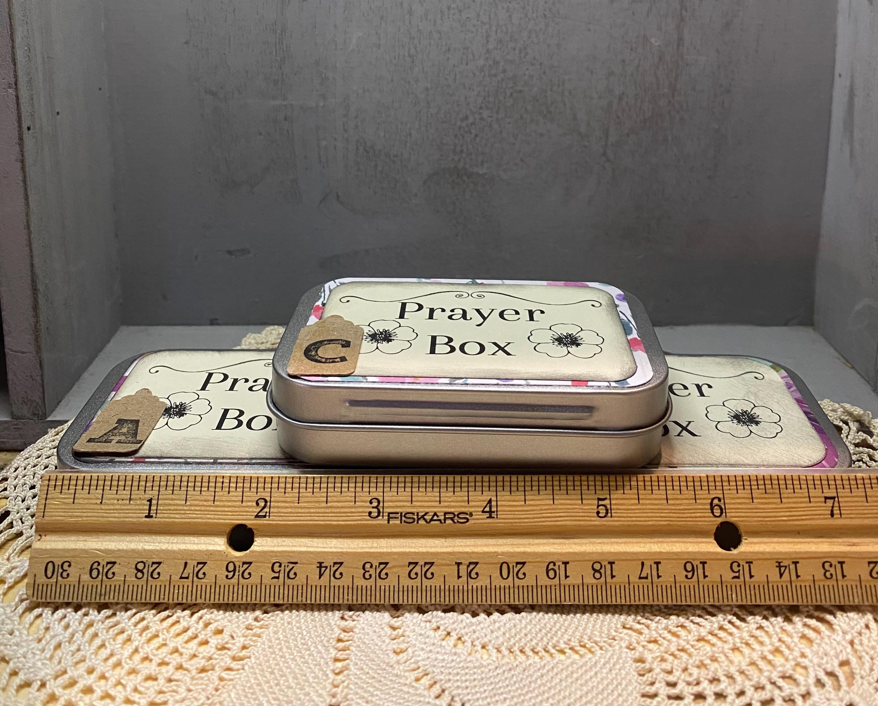 Prayer Box Tin W/handmade Clay Pocket Cross, Clay/heart, Pen & Plenty ...