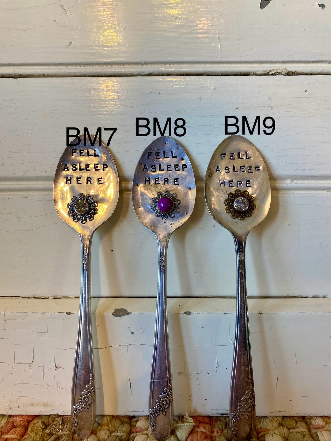 Fell Asleep Here Reimagined Hand Stamped Vintage Silverplate Tea-spoon ...