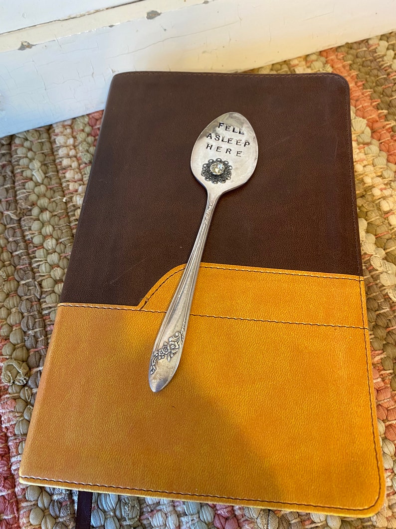 Fell Asleep Here Reimagined Hand Stamped Vintage Silverplate Tea-spoon ...