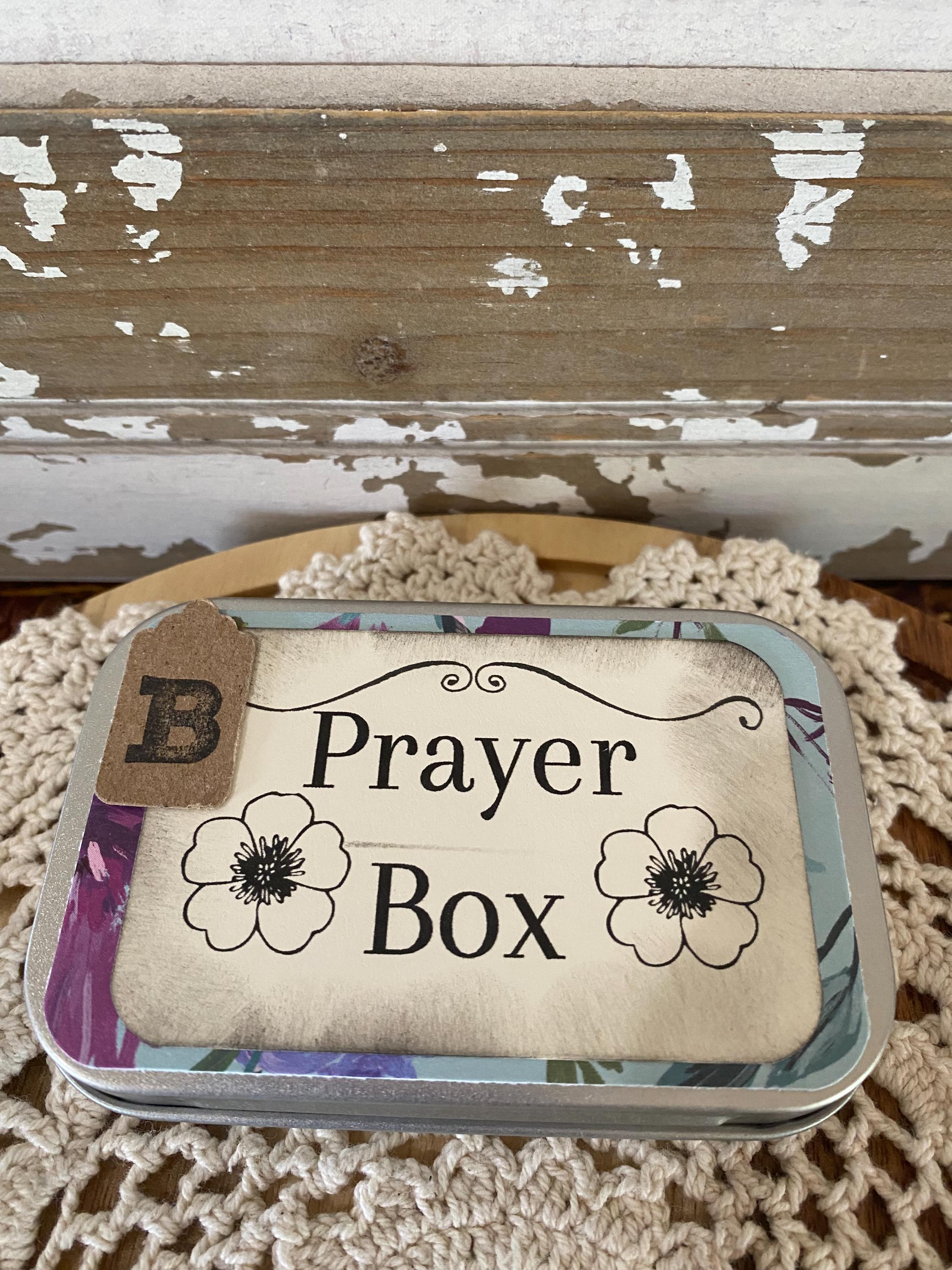 Prayer Box Tin W/handmade Clay Pocket Cross, Clay/painted Heart, Pen ...
