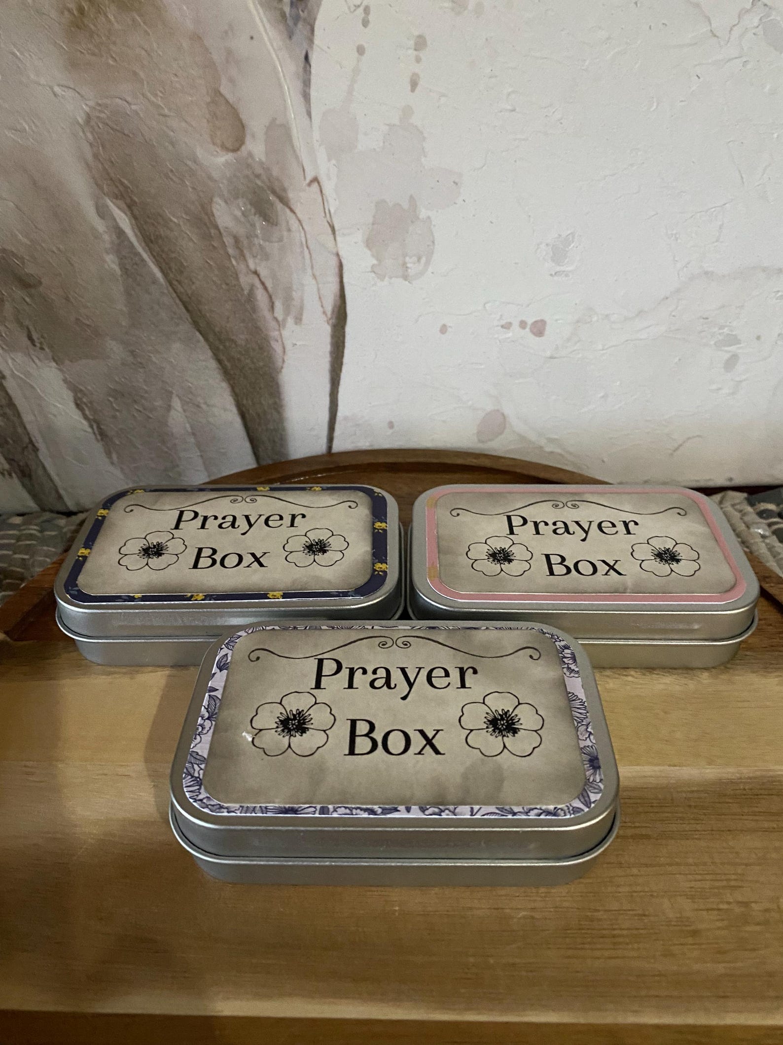 Prayer Box Tin W/handmade Clay Pocket Cross Heart & Plenty of Pretty ...