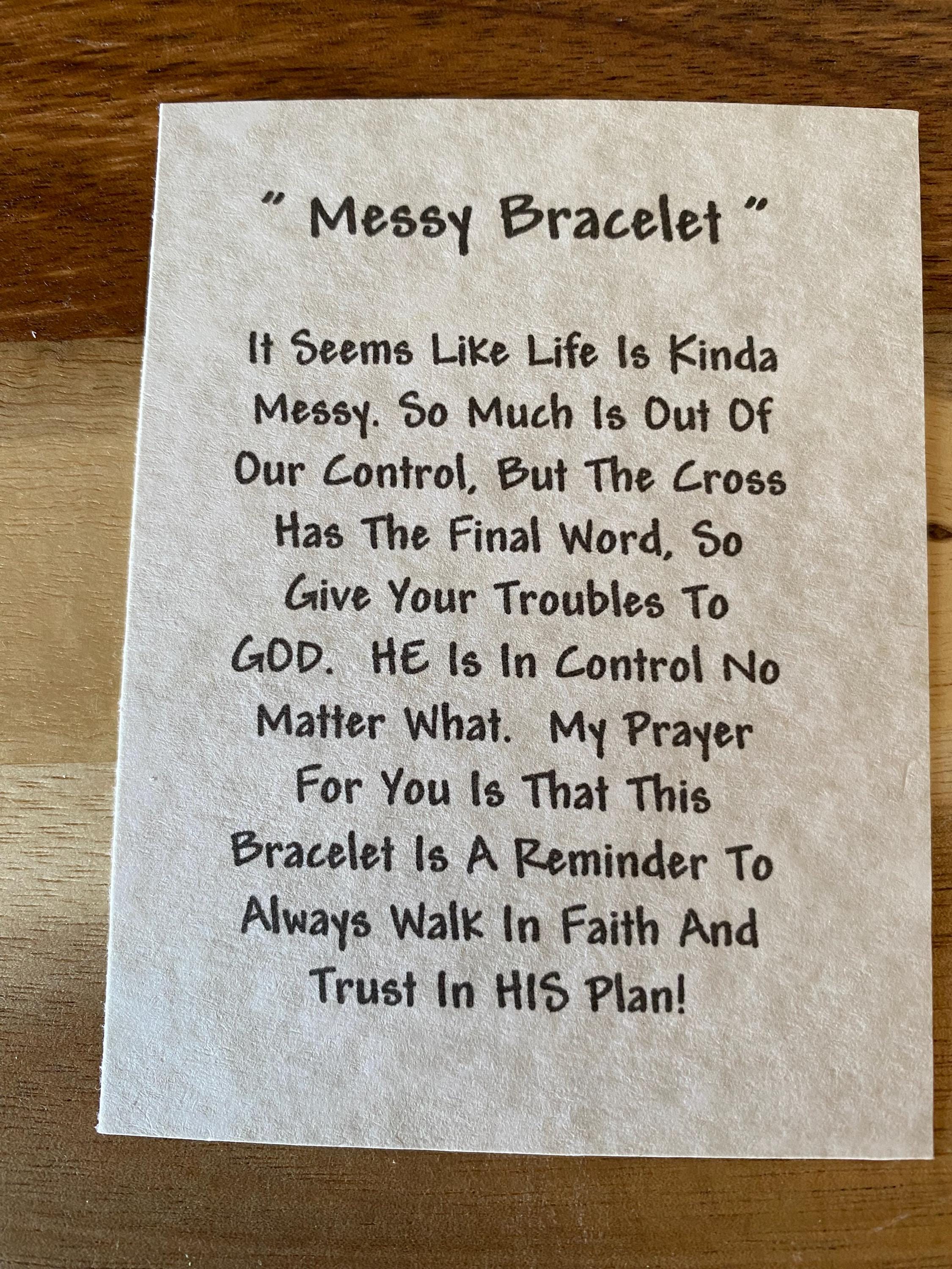 The Messy Bracelet*hand Beaded*life is Kinda Messy*the Cross Has the ...