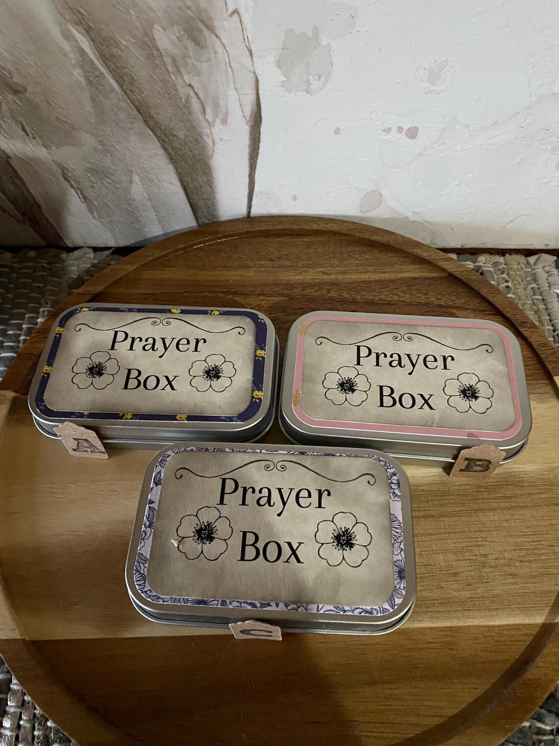 Prayer Box Tin W/handmade Clay Pocket Cross Heart & Plenty of Pretty ...