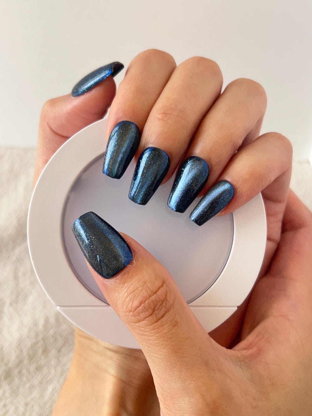 Mystic Blue- Cat Eye With Mirror Powder - Etsy