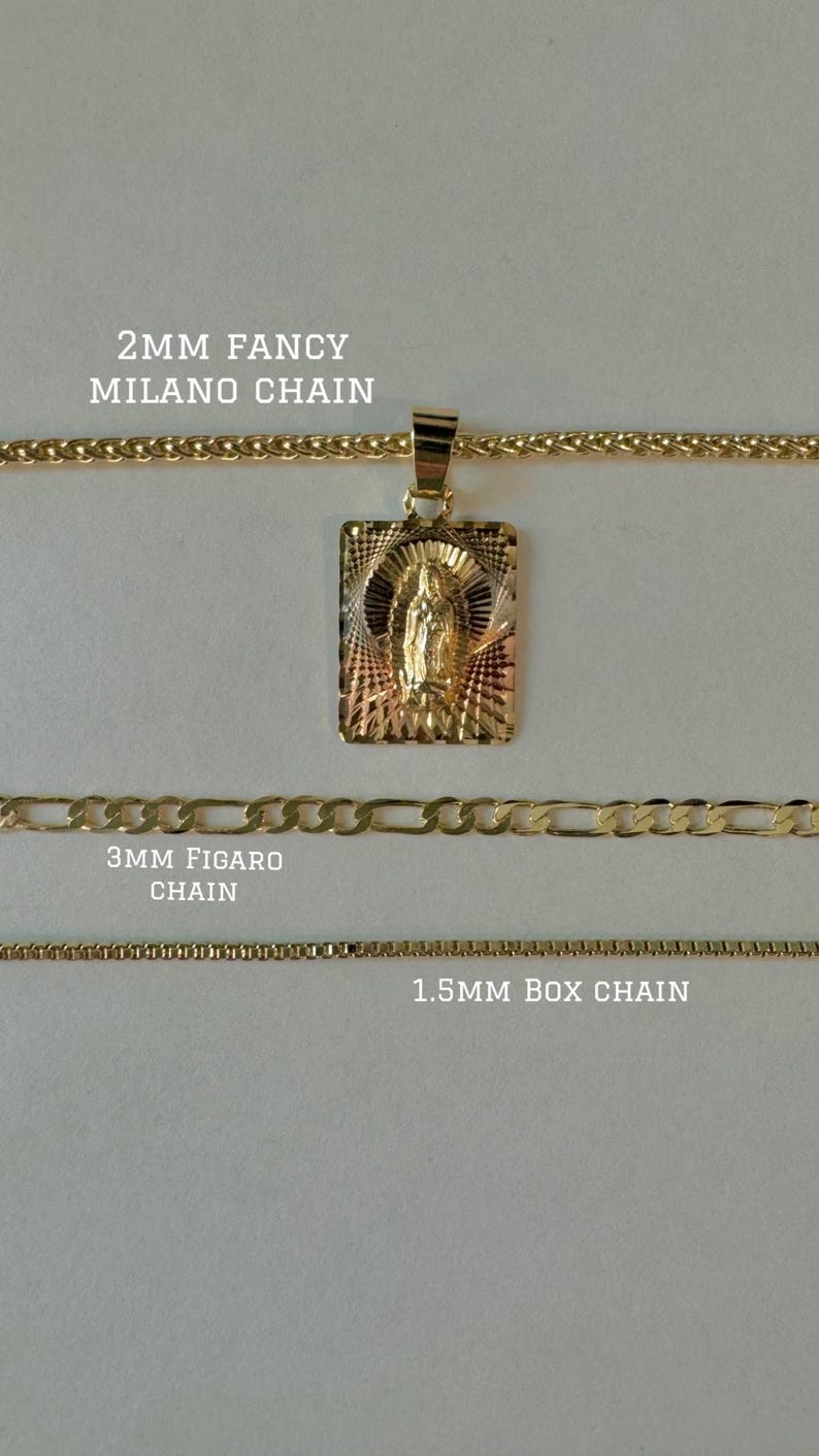 Gold Filled 3 Tone Virgin Mary Necklace, Diamond Cut, Virgin Mary ...