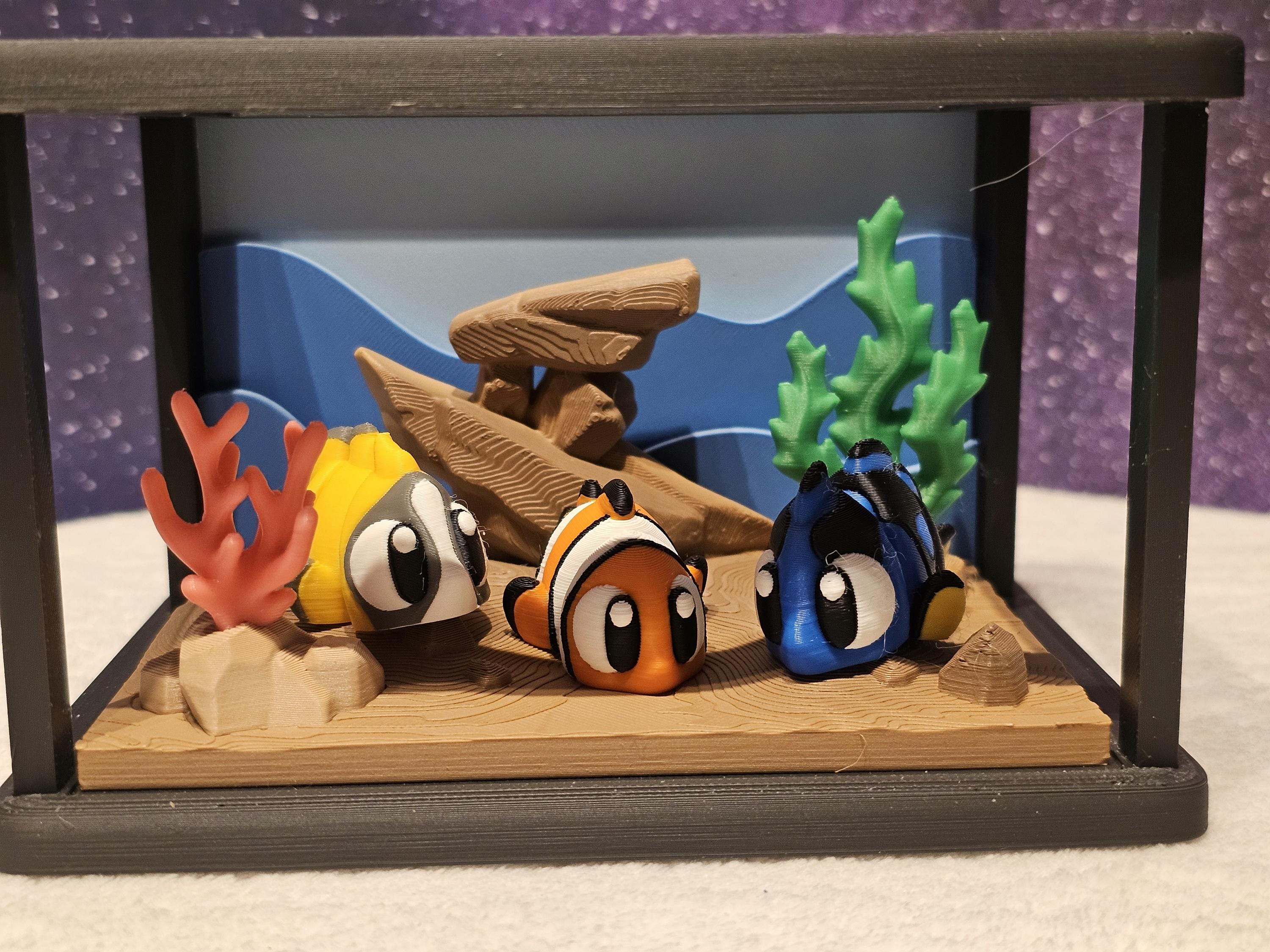 3D Printed Fish Tank Playset – Articulated Fish Fidget Toy - Etsy