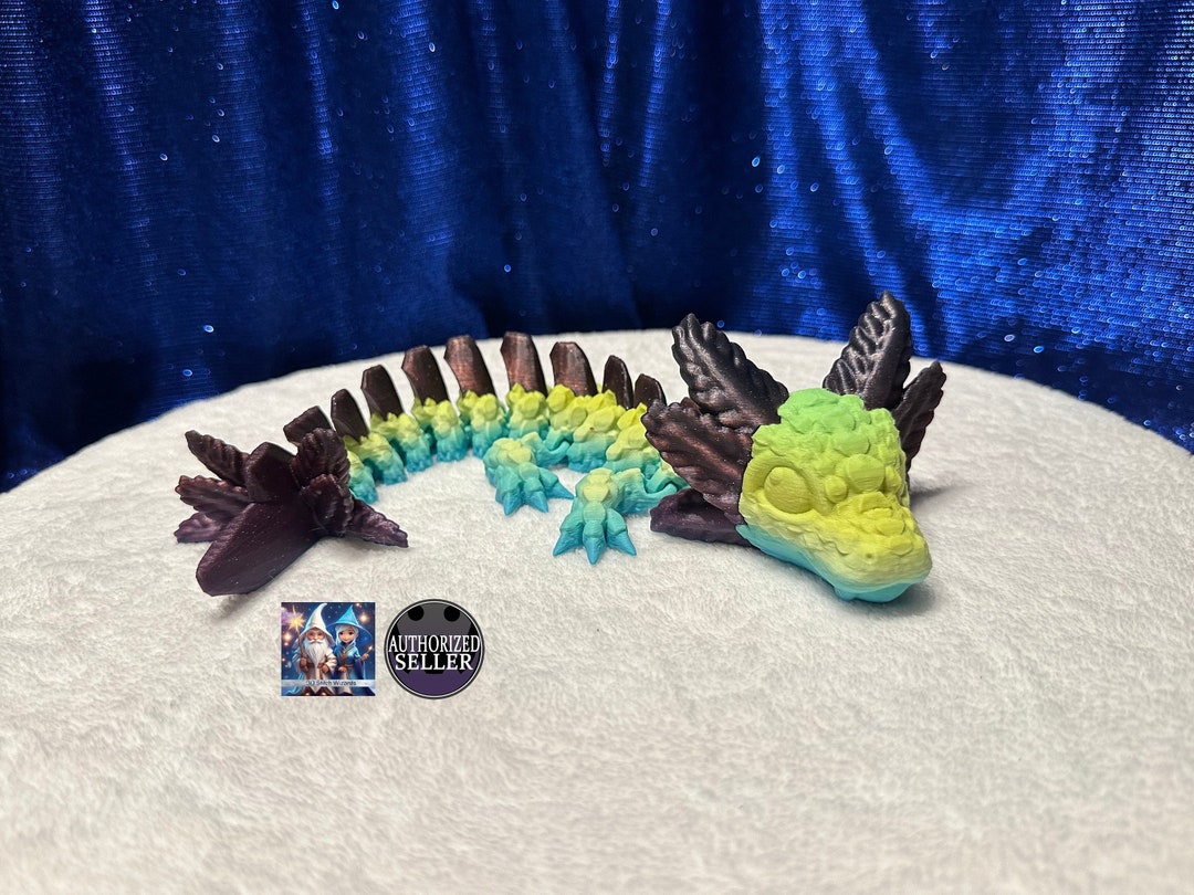 Axolotl Dragon Articulated Whimsical 3D Printed Art Unique Gift Idea ...
