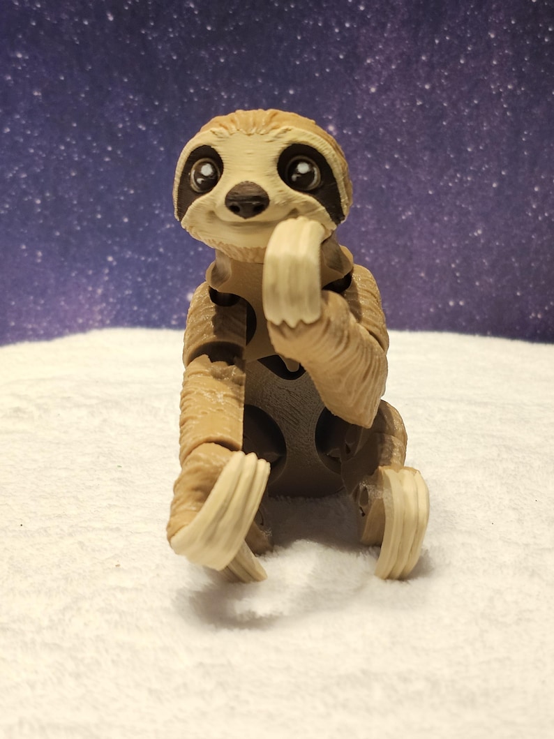 Articulated Sloth Figurine: 3D Printed Poseable Desk Pet - Etsy