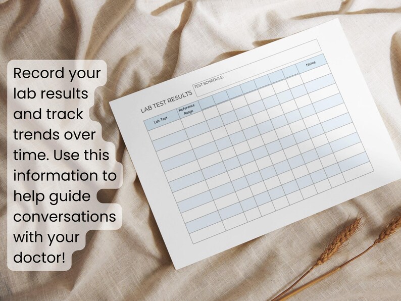Lab Results Tracker | Lab Tracker | Symptom Tracker for Chronic Illness ...