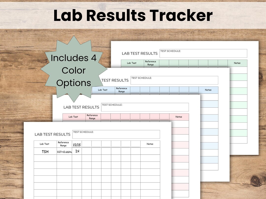 Lab Results Tracker | Lab Tracker | Symptom Tracker for Chronic Illness ...