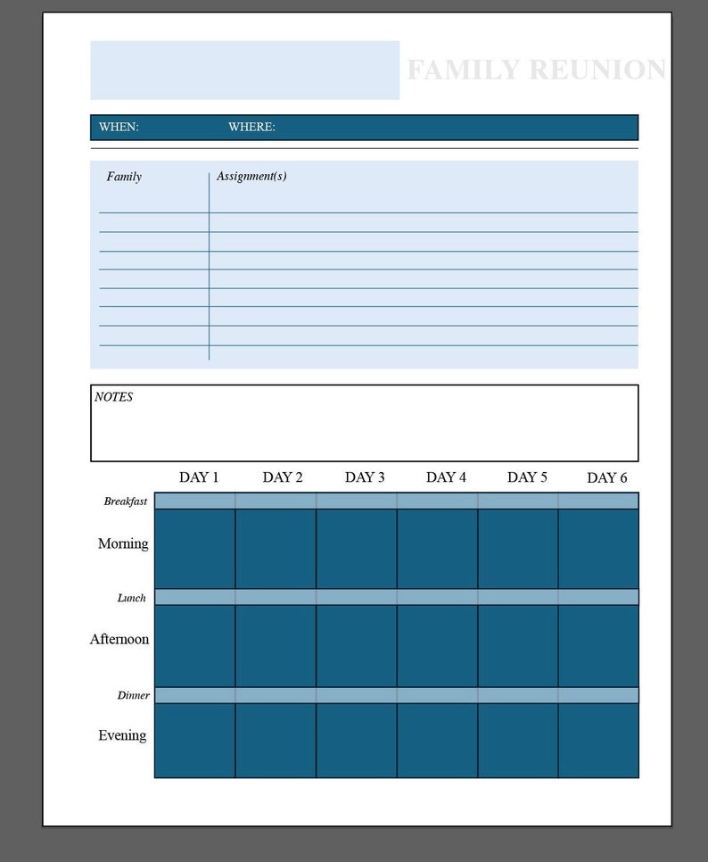 Family Reunion SVG | Printable Planner - Etsy