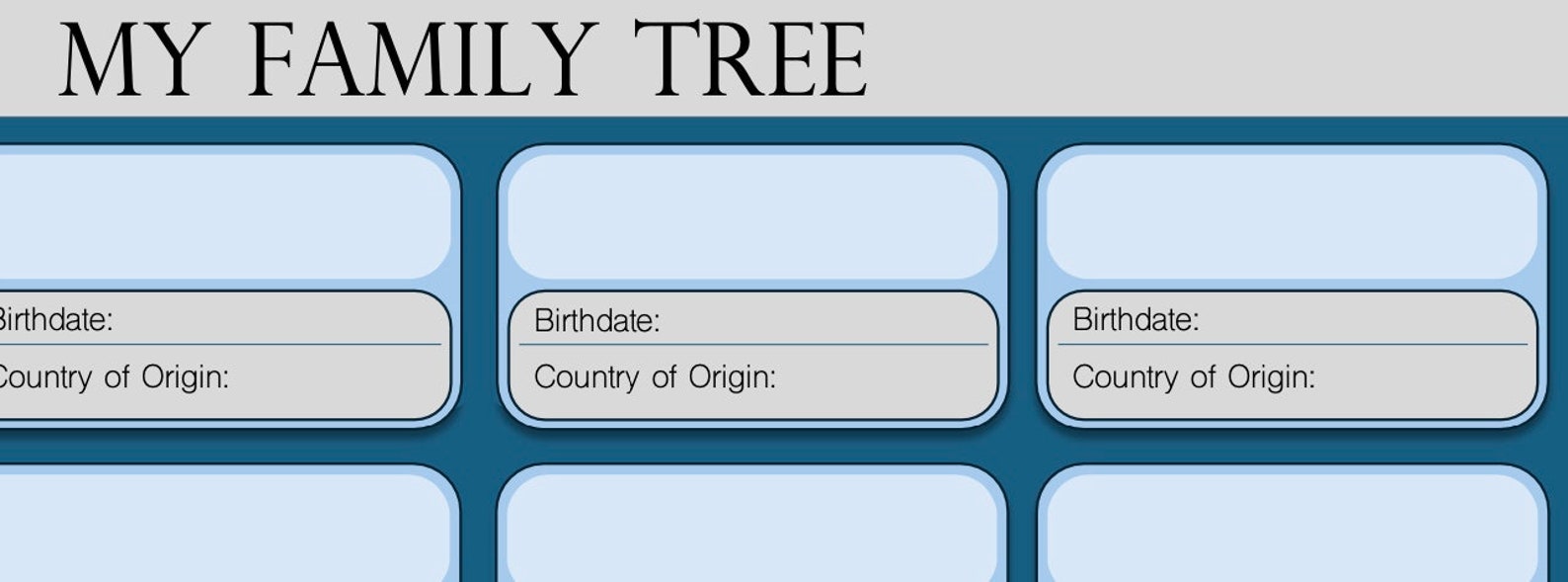 Editable Ethnic Family Tree | 4 Generation Chart With Country of Origin ...
