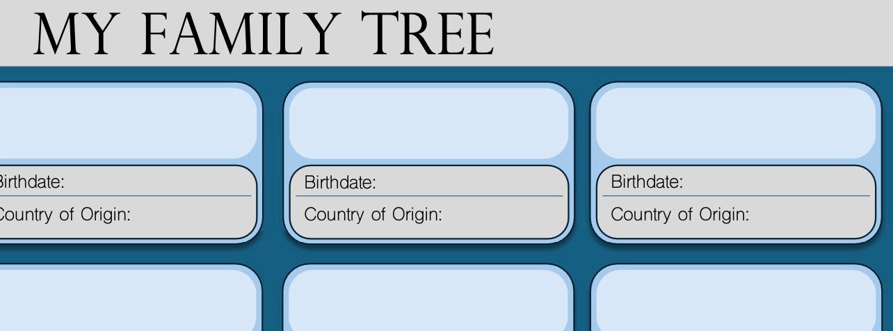 Editable Ethnic Family Tree | 4 Generation Chart With Country of Origin ...