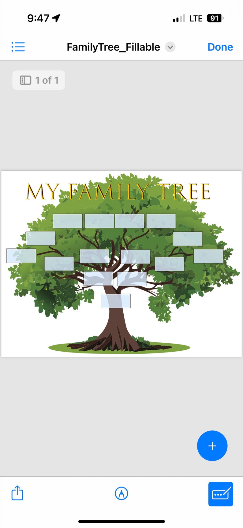 Family Tree Personalized Digital Download Editable Template Printable ...
