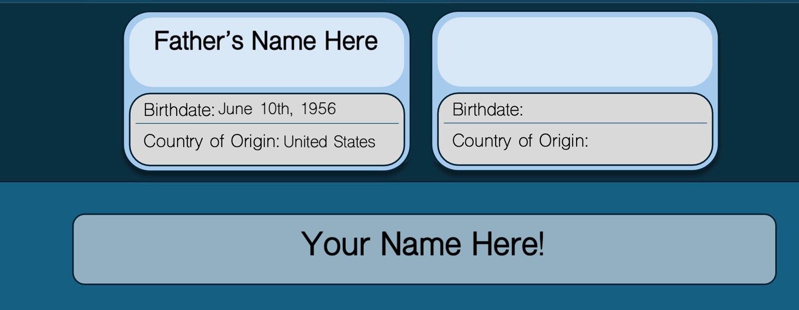 Editable Ethnic Family Tree | 4 Generation Chart With Country of Origin ...